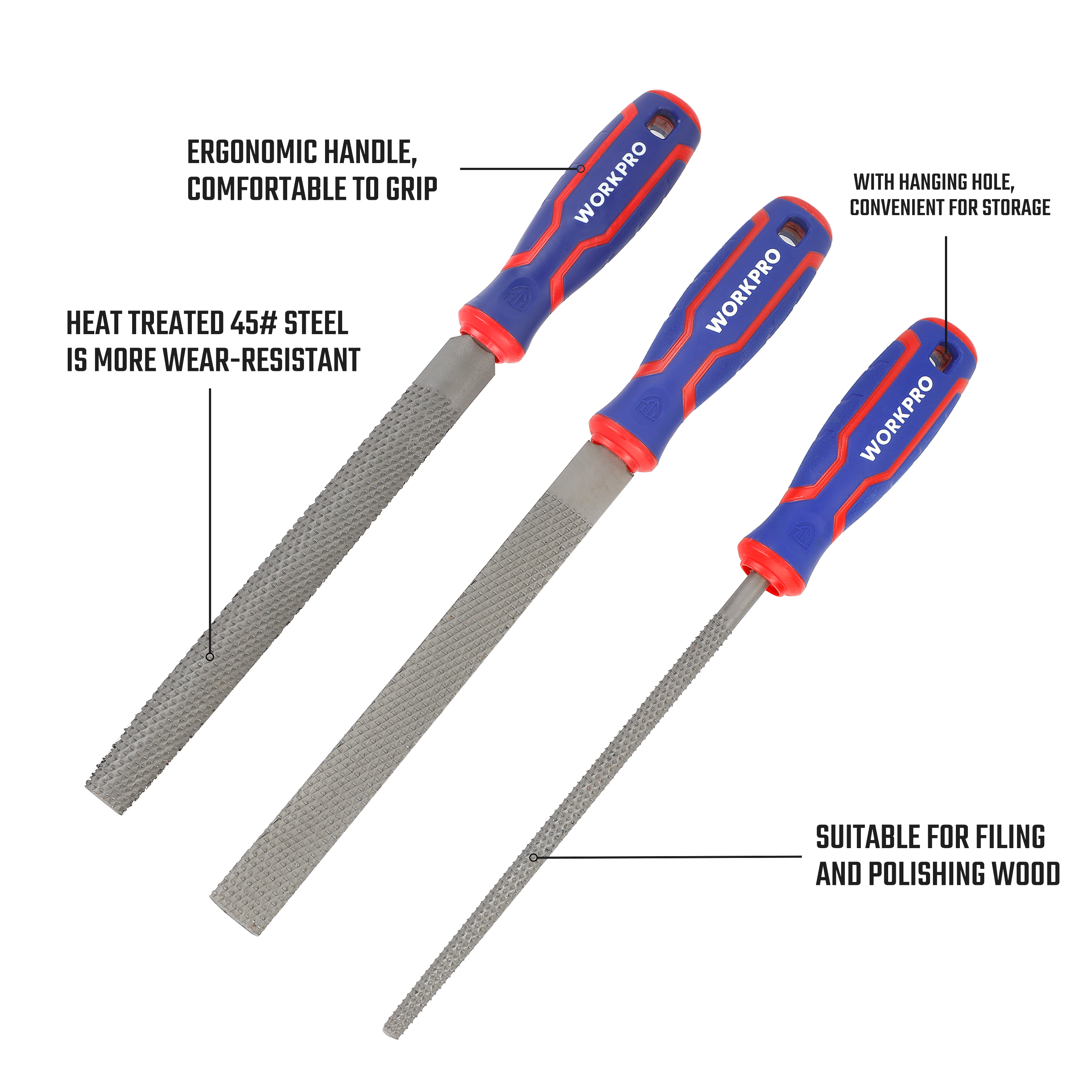 WORKPRO ชุดตะไบไม้ 3 ชิ้น 200 มม. (8 นิ้ว) รุ่น WP201703 | Shopee Thailand