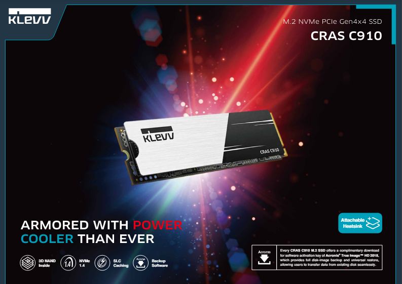 KLEVV CRAS C910 M.2 NVMe PCIe Gen4x4 SSD - 1 TB | Shopee Thailand