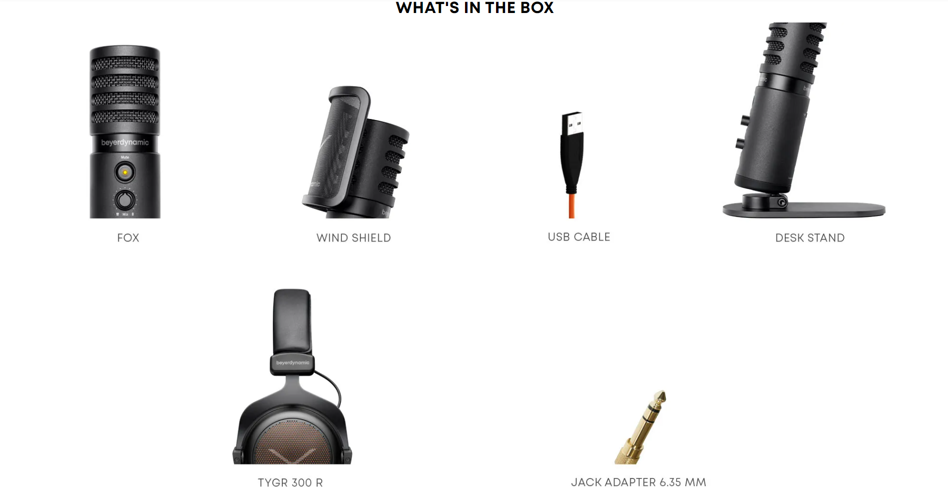 beyerdynamic TEAM TYGR Headphone TYGR 300 R & Fox USB Microphone ...