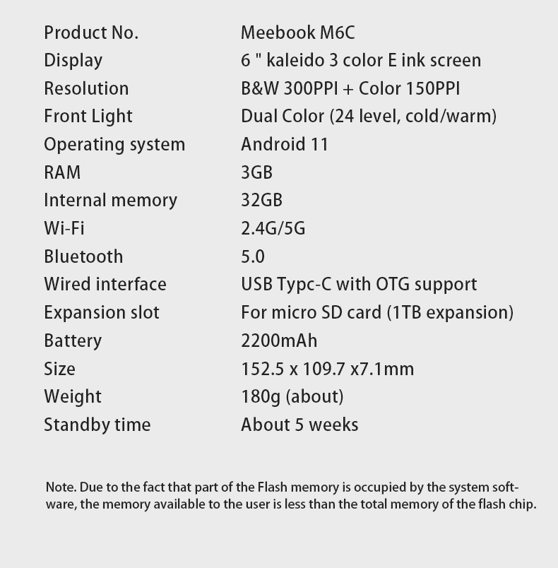 Meebook M6C จอสี eBook Reader - New 6" Color Eink (Android 11 / Micro ...