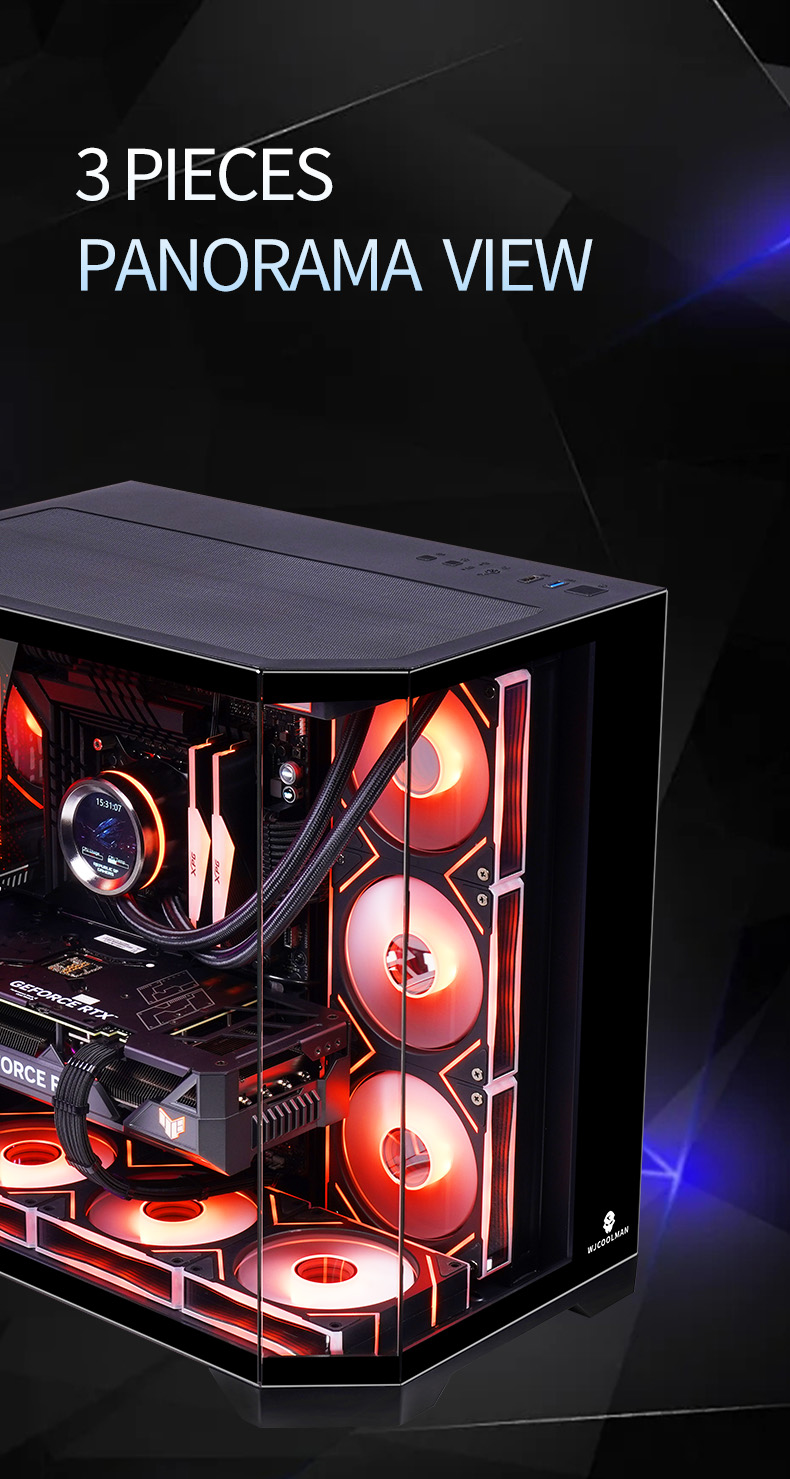 เคสคอมพิวเตอร์ WJCOOLMAN Dreamer Plus ATX Panorama Tempered Gaming Case ...