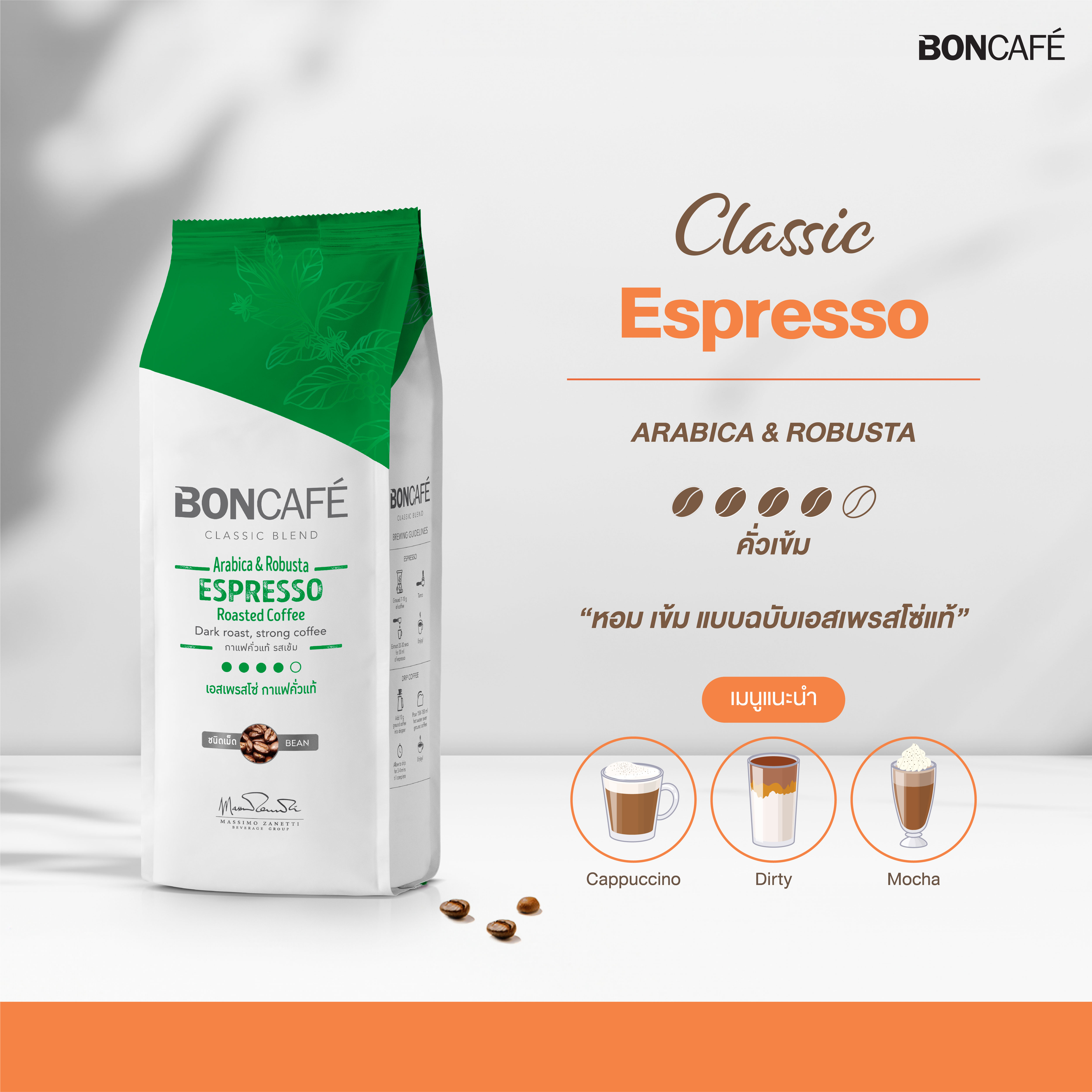 1 kg x Boncafe Classic Blends Espresso ground 250g กาแฟคั่วบด บอนกาแฟ เอสเพรสโซ่ (ชนิดบด) อราบ ...