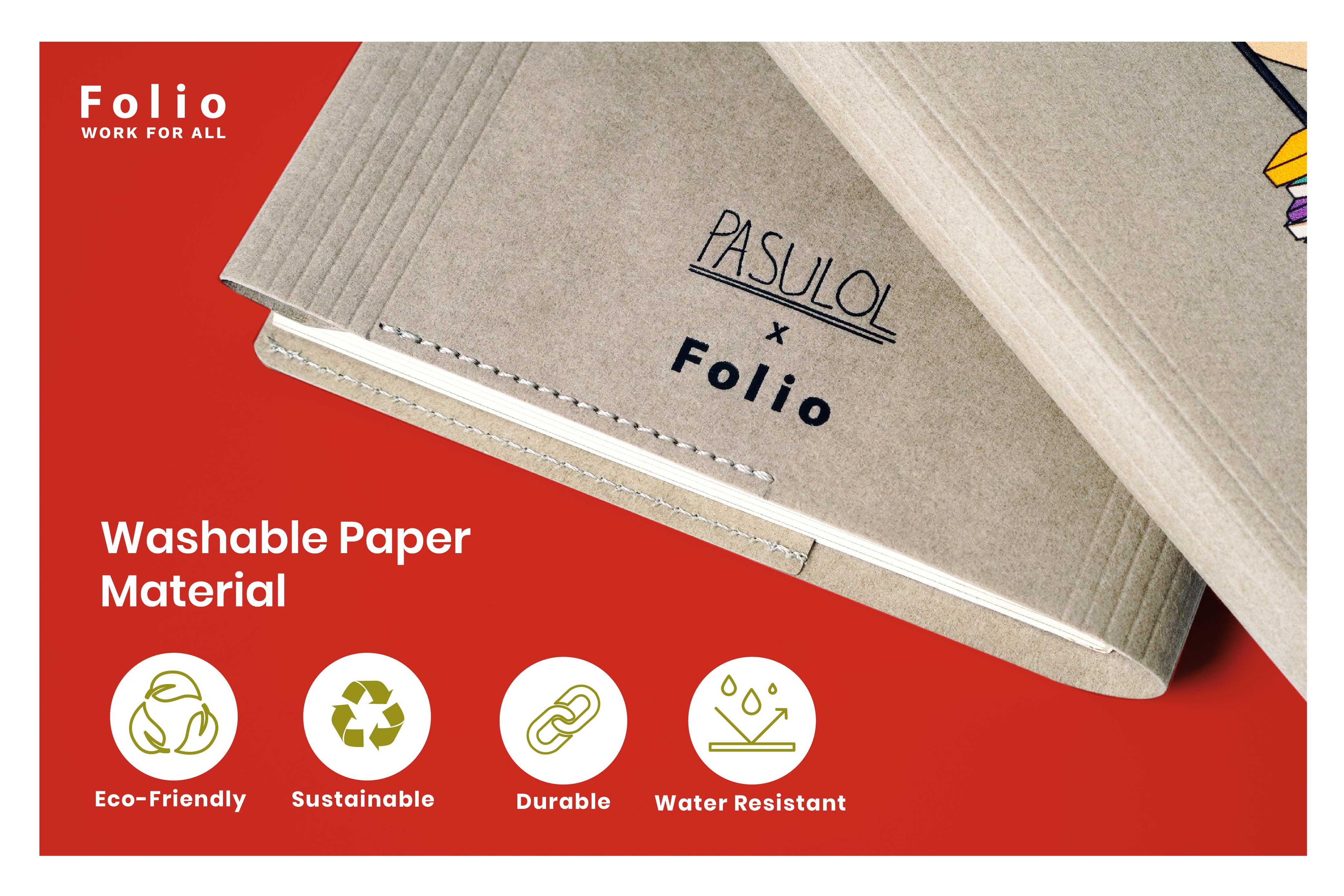 Folio x PASULOL Limited Edition : Book Cover ปกห่อหนังสือ ผลิตจากจากกระดาษซักได้ รุ่นพิเศษ มี ...