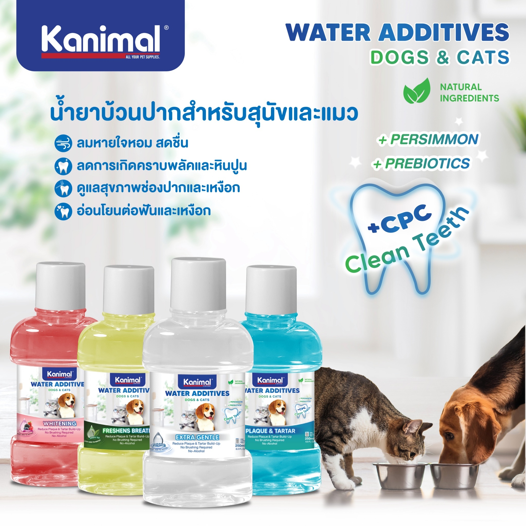 Kanimal Water Additives น้ำยาบ้วนปากสำหรับสุนัขและแมว บรรจุ 250 มล. มี ...