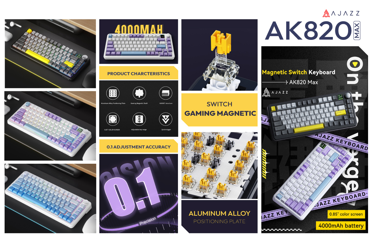 คีย์บอร์ดเกมมิ่ง Ajazz AK820 Max Magnetic Switch Wired RGB Gasket Mechanical Keyboard รับประกัน ...