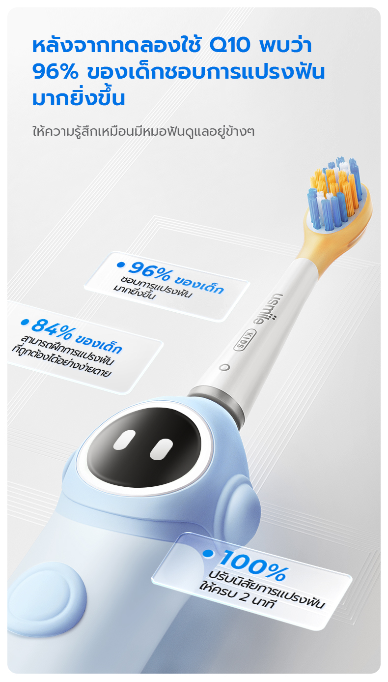 [New] usmile Q10 แปรงสีฟันไฟฟ้าสำหรับเด็ก มีเซ็นเซอร์ตรวจความสะอาดภายในช่องปาก | Shopee Thailand