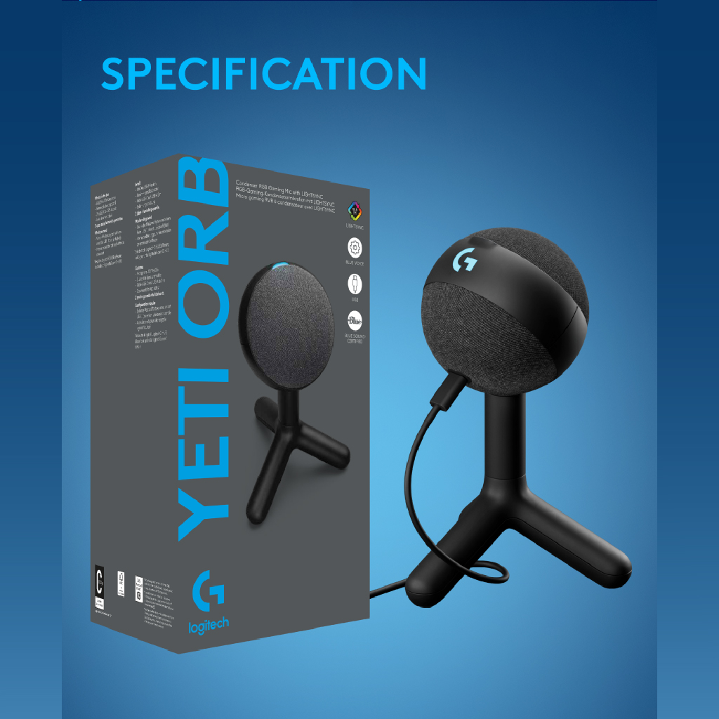 Logitech G Yeti Orb RGB Gaming Mic with LIGHTSYNC ไมโครโฟนเกมมิ่ง USB ...