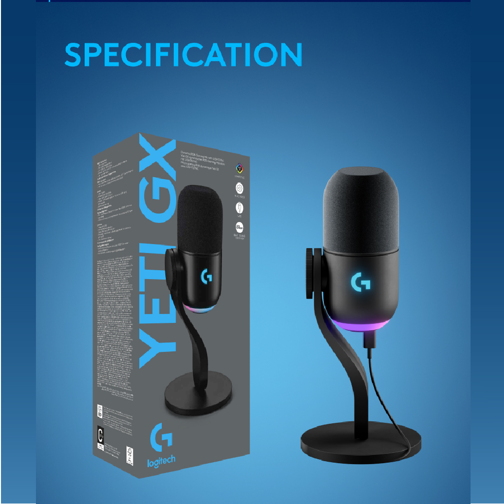 ไมโครโฟน Logitech G Yeti GX Microphone | Shopee Thailand