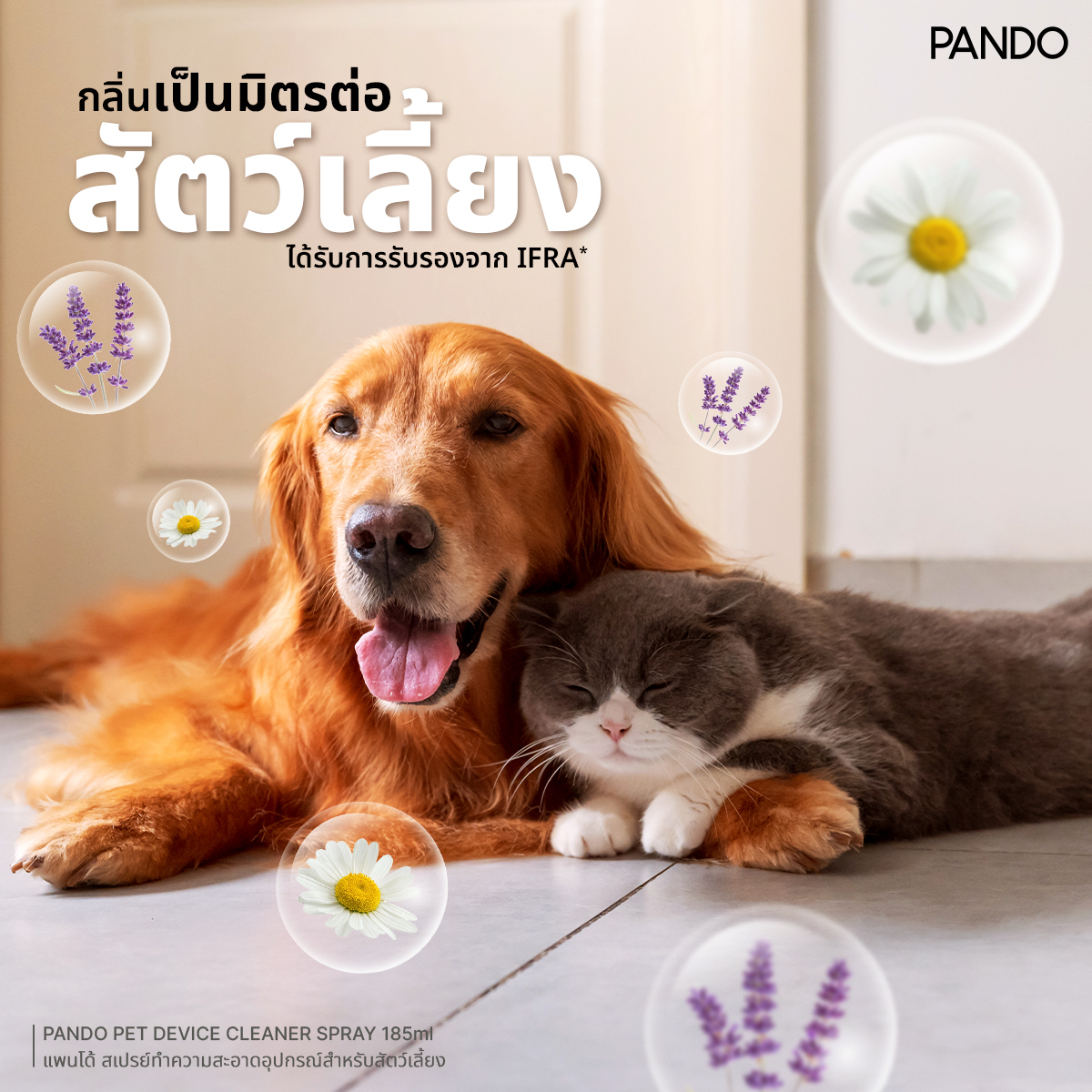 PANDO Pet Device Cleaner Spray 185ml แพนโด้ สเปรย์ทำความสะอาดอุปกรณ์ ...