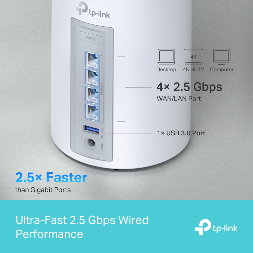 TP-Link Deco BE65 เราเตอร์ไวไฟ7 BE11000 Whole Home Mesh WiFi 7 System ...