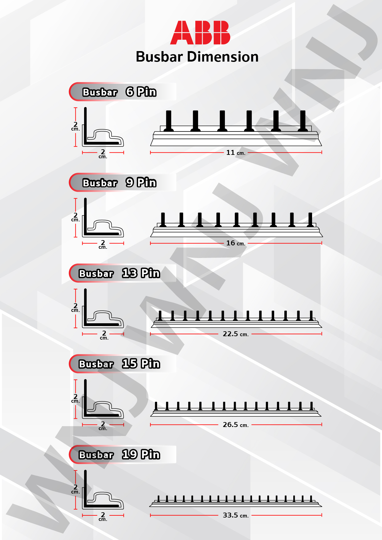 ABB Busbar บัสบาร์มีขนาด 13 Pin | Shopee Thailand