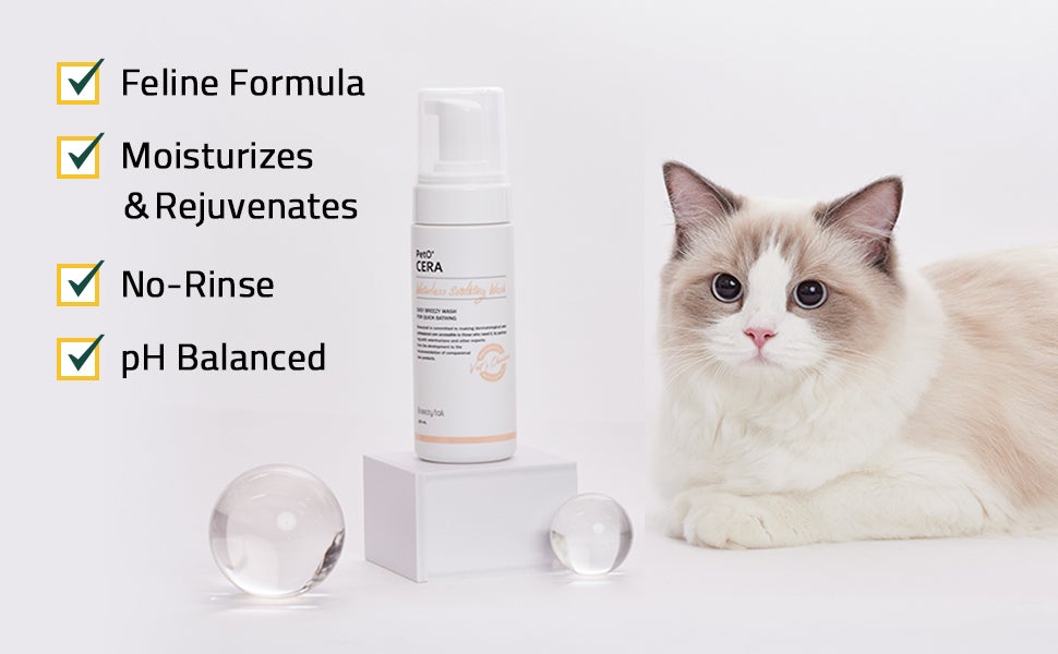 [Breezy Tail] Pet’O CERA Waterless Soothing Wash 150ml. แชมพูโฟมทำความ ...