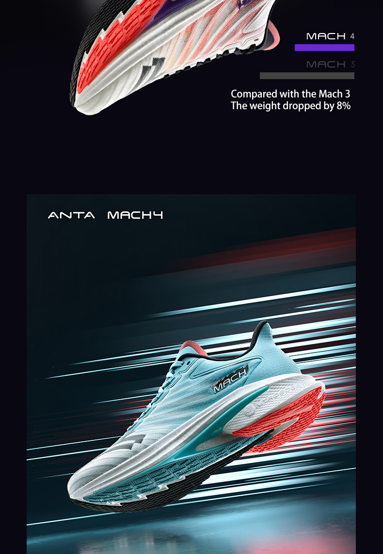 ANTA Mach 4 Men Running Shoes Nitroedge รองเท้าสำหรับคนเท้าแบน Shoes ...