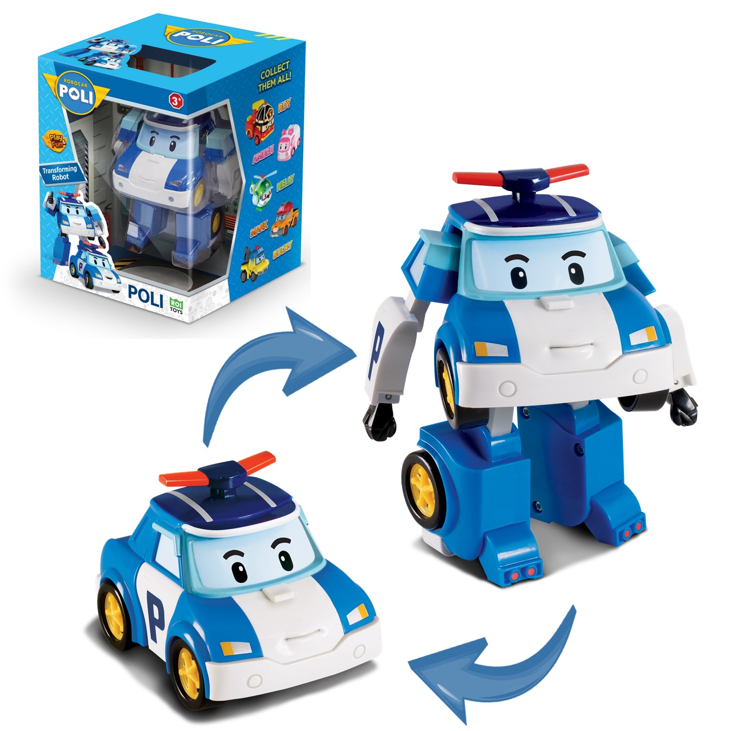 ROBOCAR POLI Poli Transforming Robot 4" ของเล่นหุ่นยนต์ยนต์แปลงร่างโพลี ...