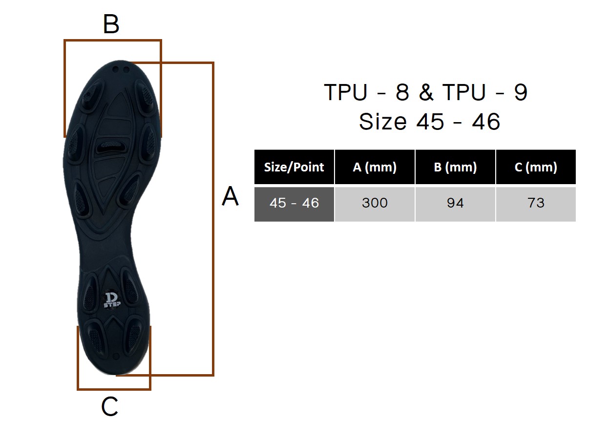DSTEP พื้นรองเท้าสตั๊ด แบบใบมีด สีดำ ไซส์ใหญ่ / TPU-9 | Shopee Thailand