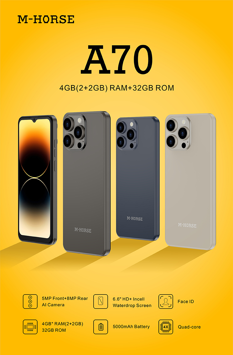 m-horse รุ่น A70 มือถือจอใหญ่ 6.6นิ้ว สมาร์ทโฟน รุ่นใหม่ รองรับทุกเครือข่าย สแกนใบหน้า ประกัน ...