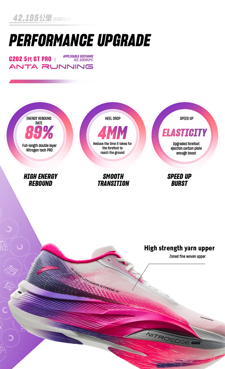 ANTA C202 GT Pro Women Running Shoes Nitroedge Pro Carbon Fiber Shoes 122355561 Official Store ...