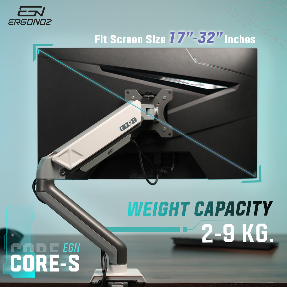 ERGONOZ แขนจับจอ ขาตั้งจอคอมพิวเตอร์ Monitor Arm รุ่น CORE สีขาว สีดำ สำหรับหน้าจอ 17 - 32 นิ้ว ...