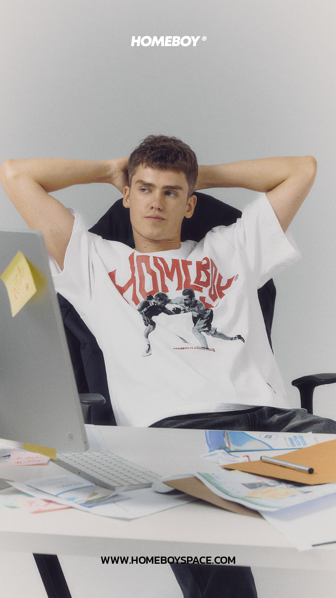 HOMEBOY เสื้อยืด UNISEX ลาย HB.BOXING - WHITE | Shopee Thailand