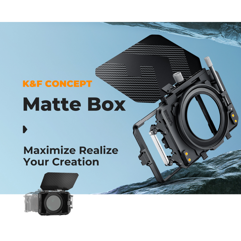 K&F Mini Matte Box, Carbon Fiber Top DSLR Matte with 2xSquare Filters ...