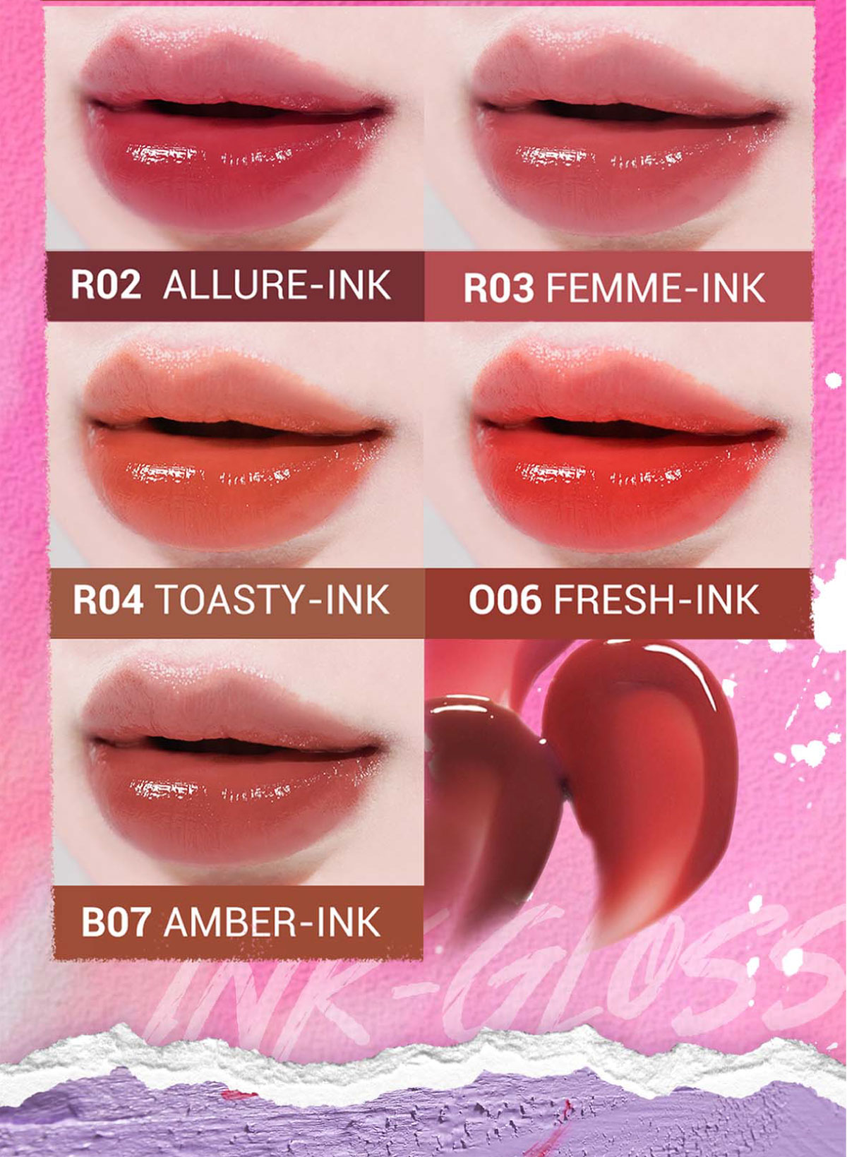 [SET Ink-Gloss 2 เฉดสี] DAZZLE ME Ink-Gloss Lip Tint Set ลิปกลอสทินท์ ...