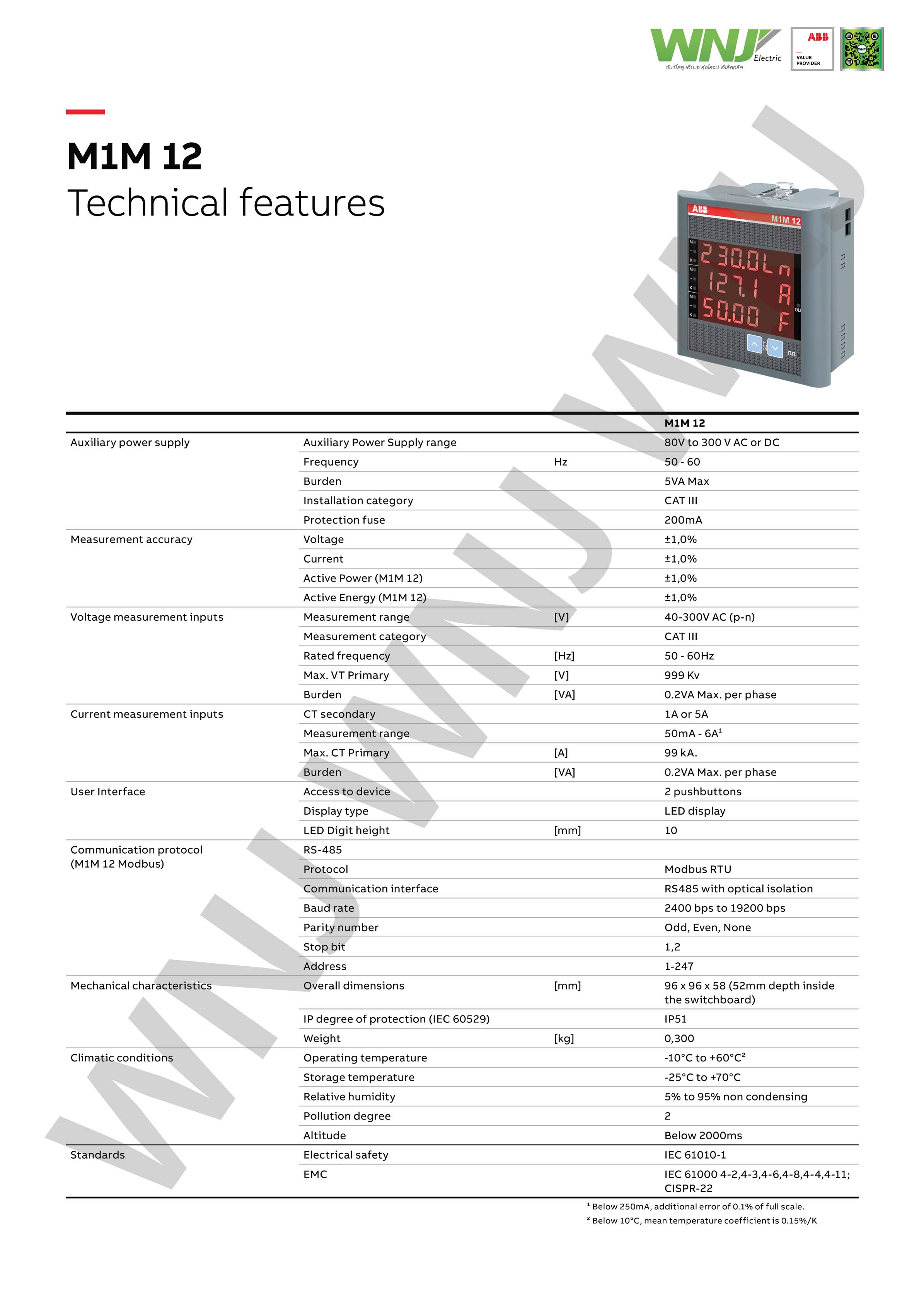ABB Power Meter พาวเวอร์มิเตอร์รุ่น M1M 12 | Shopee Thailand