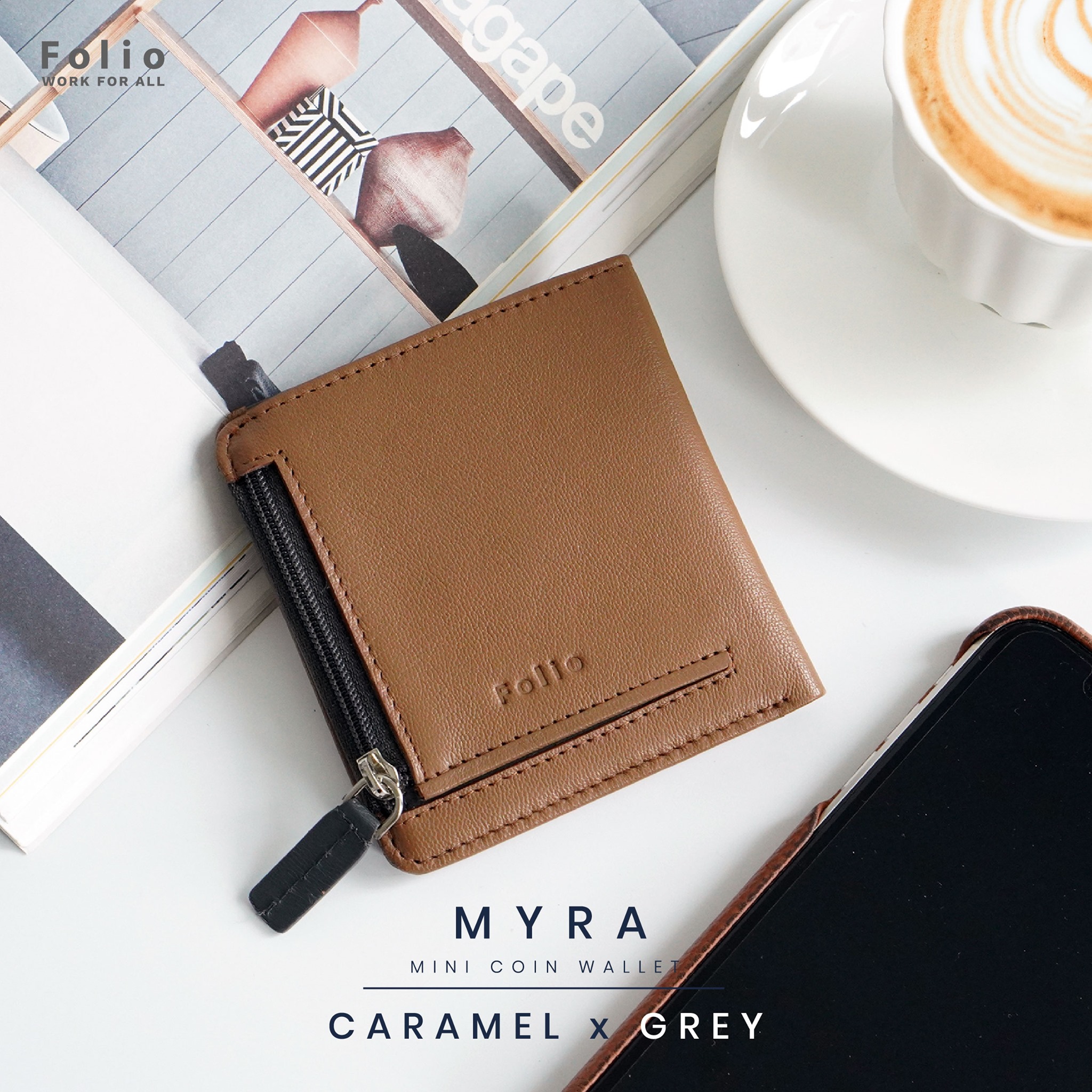 FOLIO: Myra Coin Wallet กระเป๋าสตางค์ใบสั้น บริการปั้มชื่อฟรี-18608 ...