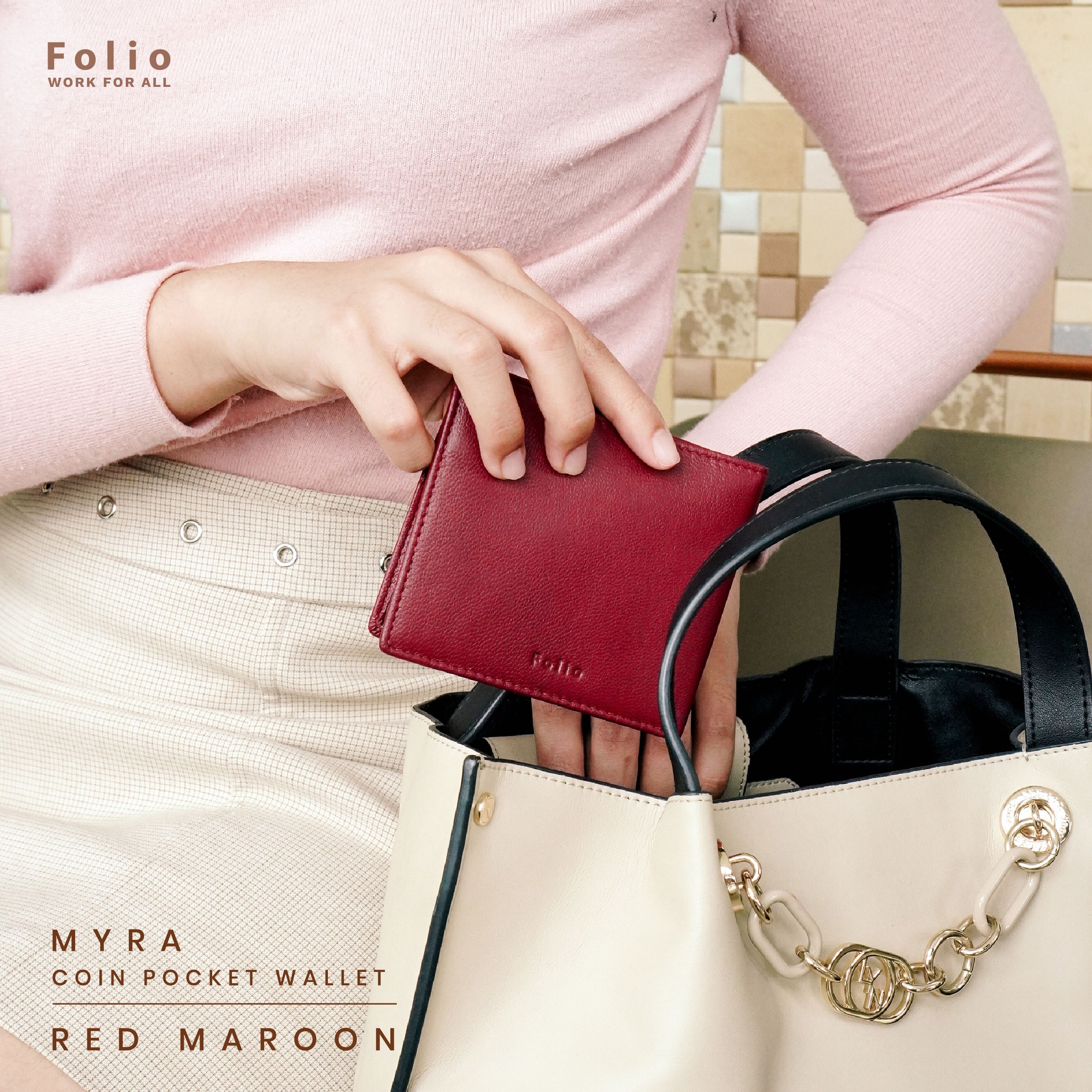 FOLIO : Myra Coin Pocket Wallet กระเป๋าสตางค์หนัง บริการปั้มชื่อฟรี ...