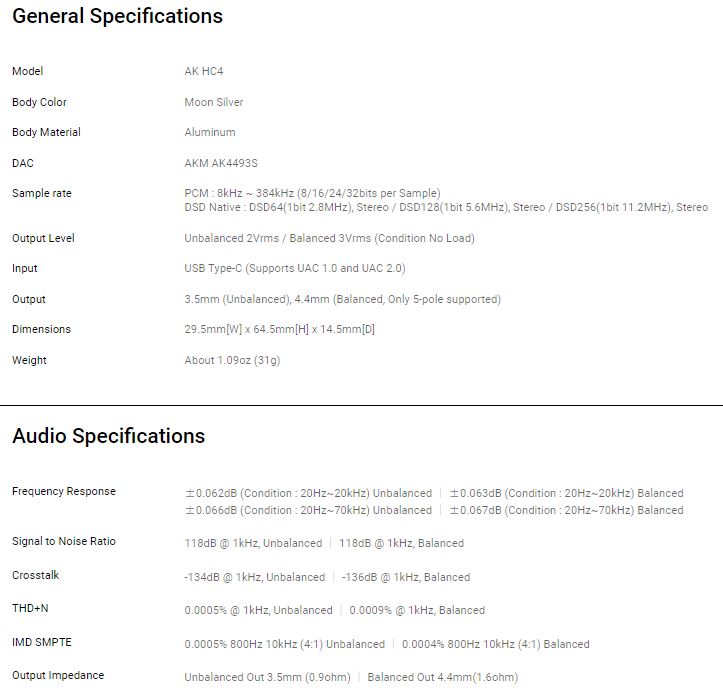 Astell&Kern AK HC4 แดค/แอมป์ ชนิดพกพา | Shopee Thailand