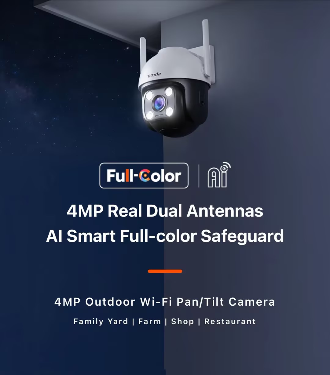 Tenda CH7 กล้องวงจร 4MP WiFi IP Camera Outdoor 2K กล้องไร้สาย Smart ...