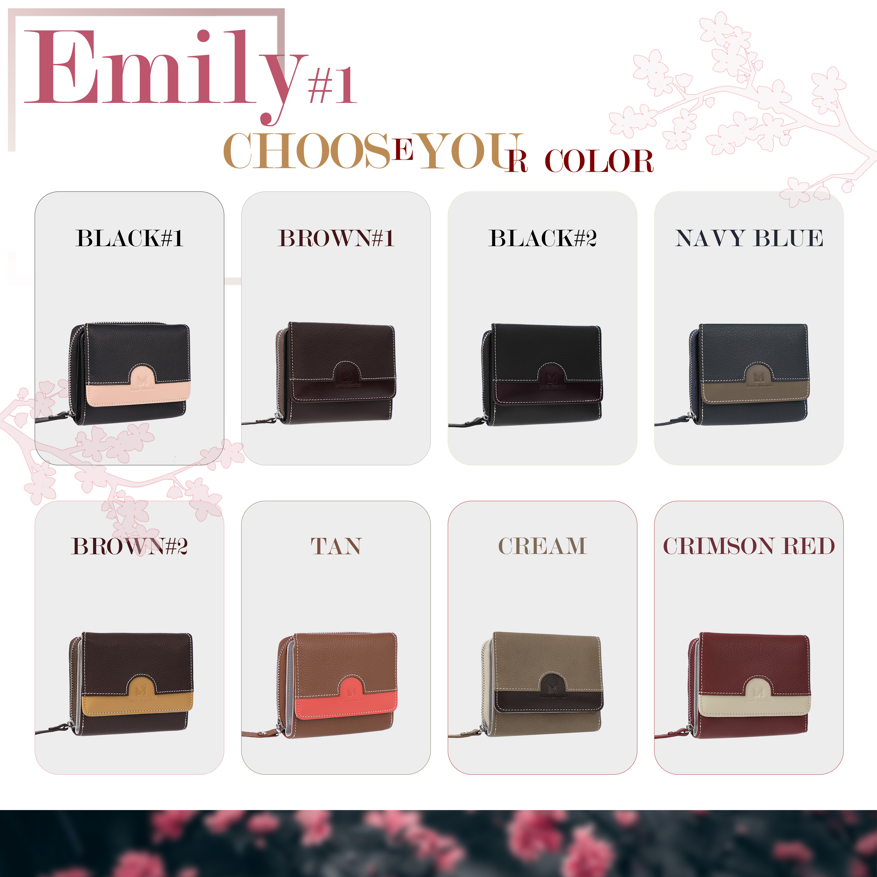 Louis Montini (Emily) กระเป๋าผู้หญิงใบสั้น Women wallet กระเป๋าสตางค์ ...