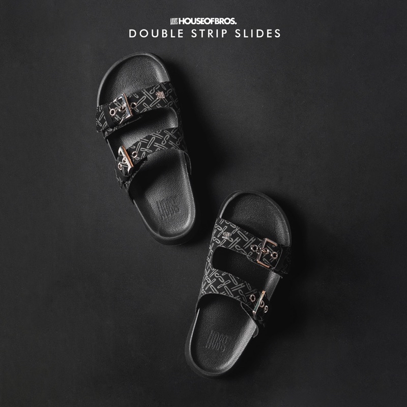Hobs® รองเท้าแตะ Monogram series | Double strip Slides | Cross Slides ...