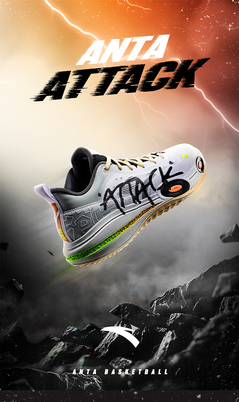 ANTA ATTACK 1 Men Basketball Shoes Nitroedge Sports Shoes 1124B1109 ...