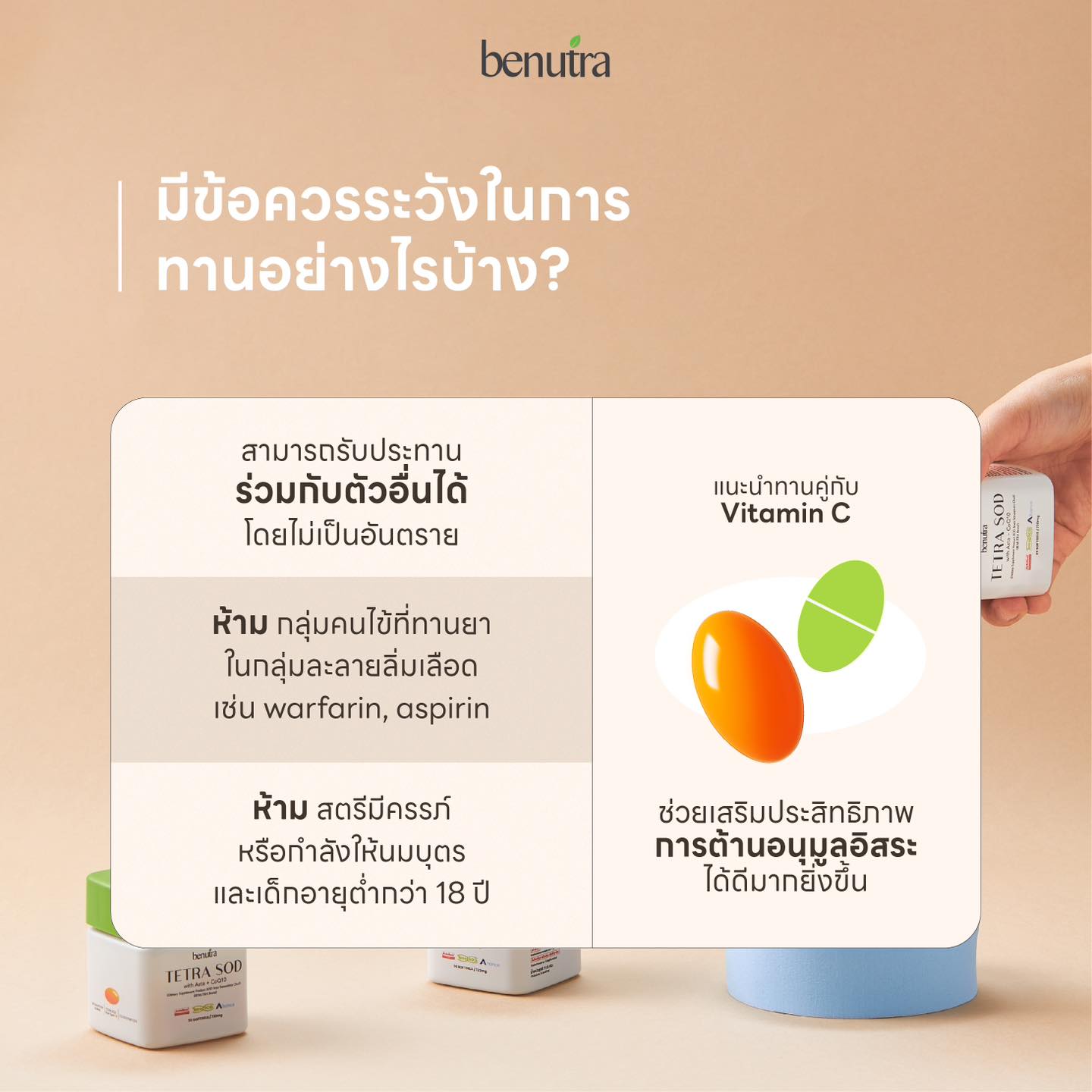 Benutra Tetra SOD with Asta + CoQ10 1 กล่อง 30 Softgels Astaxanthin ...