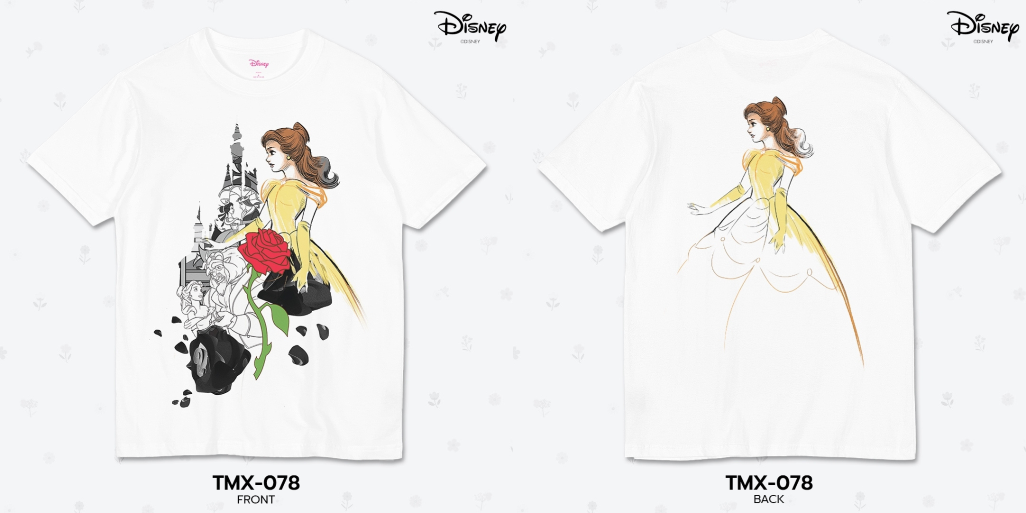 Power 7 Shop เสื้อยืดการ์ตูน "Beauty and the Beast" ลิขสิทธ์แท้ DISNEY ...