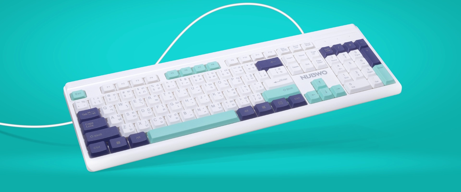 Nubwo NK44 Rubber Dome Keyboard คีย์บอร์ด Full-Size TH/ENG | Shopee ...