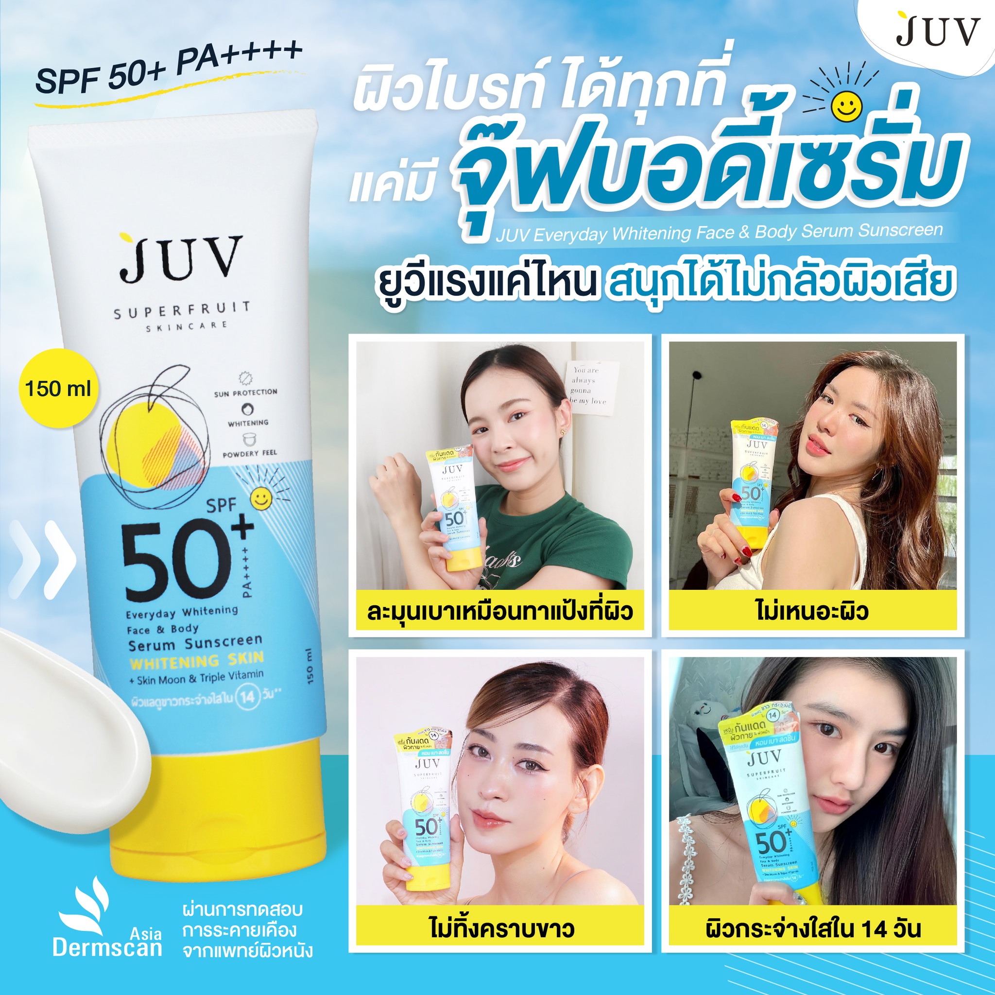[ 1 แถม 1 ] กันแดดเนื้อแป้ง Juv Everyday Whitening Face & Body Serum ...