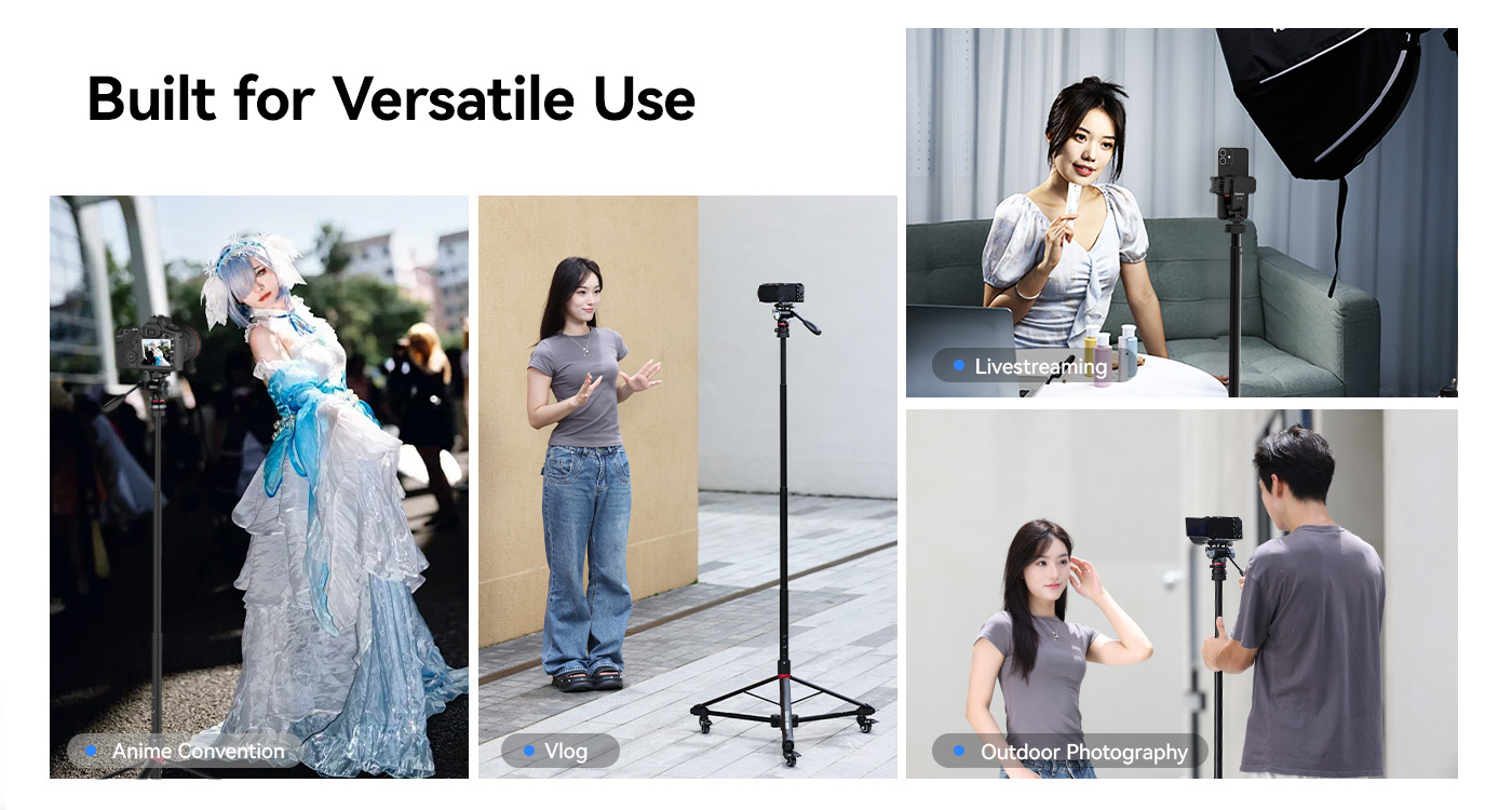 Ulanzi AT02 Portable Tripod Dolly Baseplate ฐานล้อเลื่อน 3 ขา ใช้กับขาตั้งกล้อง ไฟไลฟ์สด Ulanzi ...