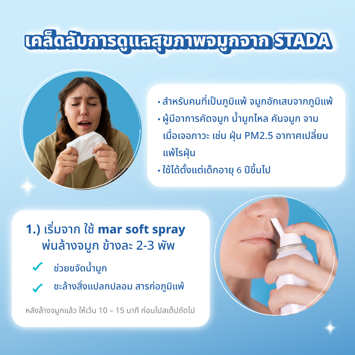 เซ็ตปกป้องจากภูมิแพ้ mar Soft Spray สเปรย์พ่นล้างจมูก & Sinulan Forte ...