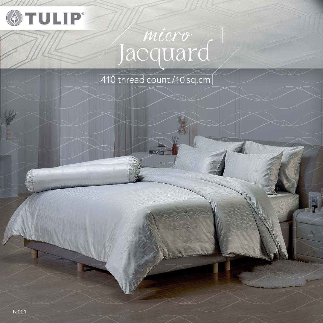 TULIP รุ่น Micro Jacquard TJ001 ชุดผ้าปูที่นอน ผ้าห่ม ผ้านวม ทอลายนูนบน ...