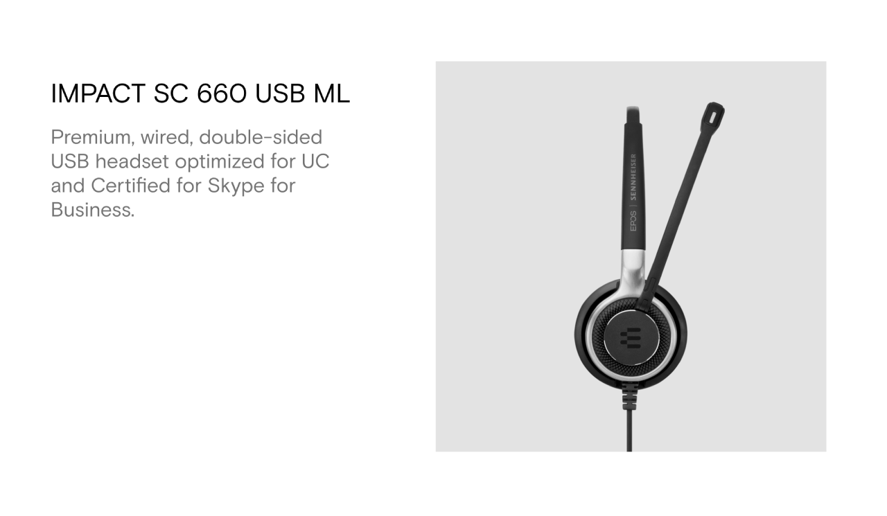 EPOS I SENNHEISER หูฟังแบบมีสาย IMPACT SC 660 USB ML STEREO USB HEADSET ...