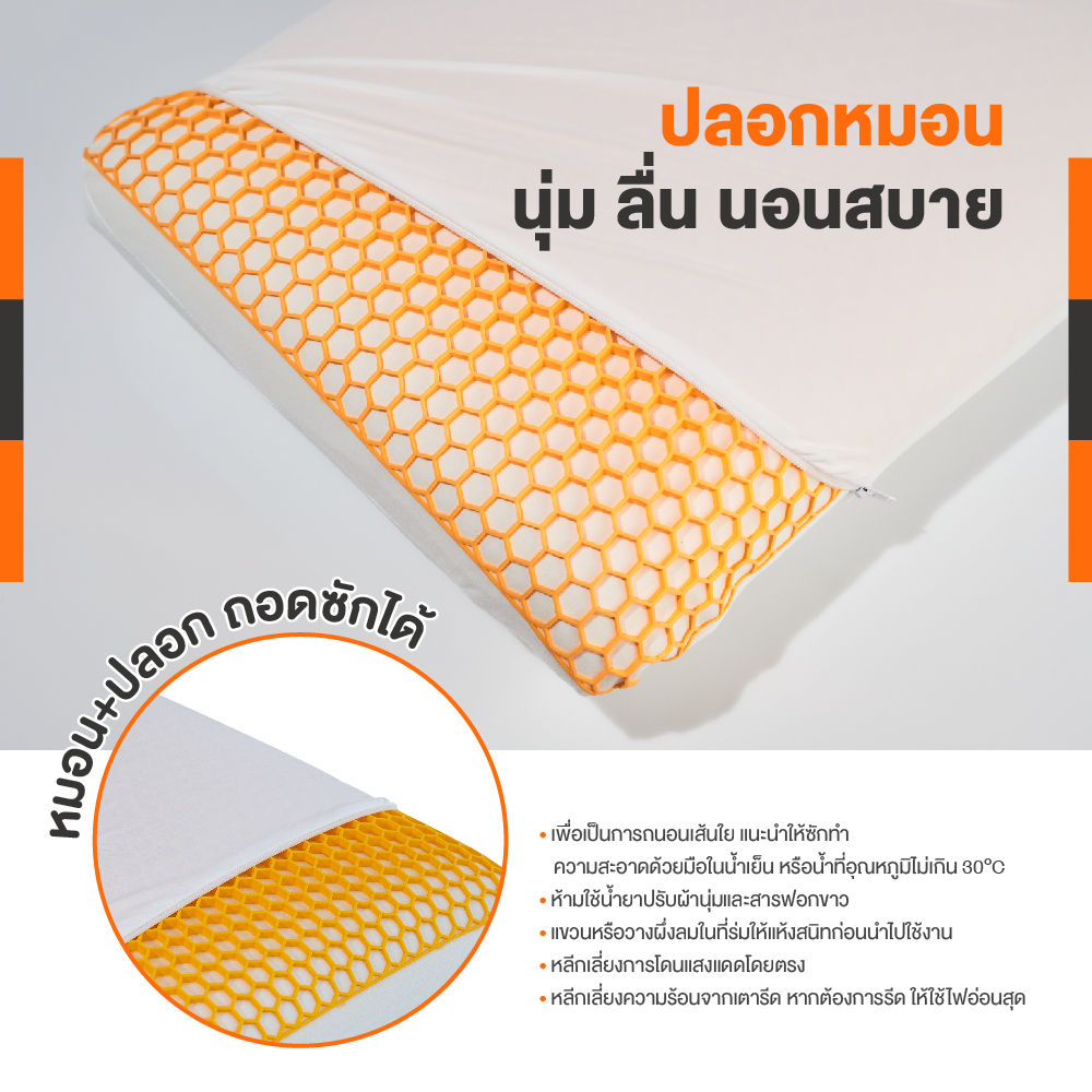 [ฟรี ปลอกหมอน] ERGOTREND หมอนเพื่อสุขภาพ Hexpert 3D Honeycomb grid ERGONOMIC PILLOW | Shopee ...