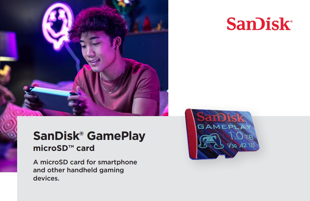 SanDisk Extreme GamePlay microSD card 256GB 512GB 1TB (SDSQXAV-xG-GN6XN, GamePlay) reads 190MB/s ...