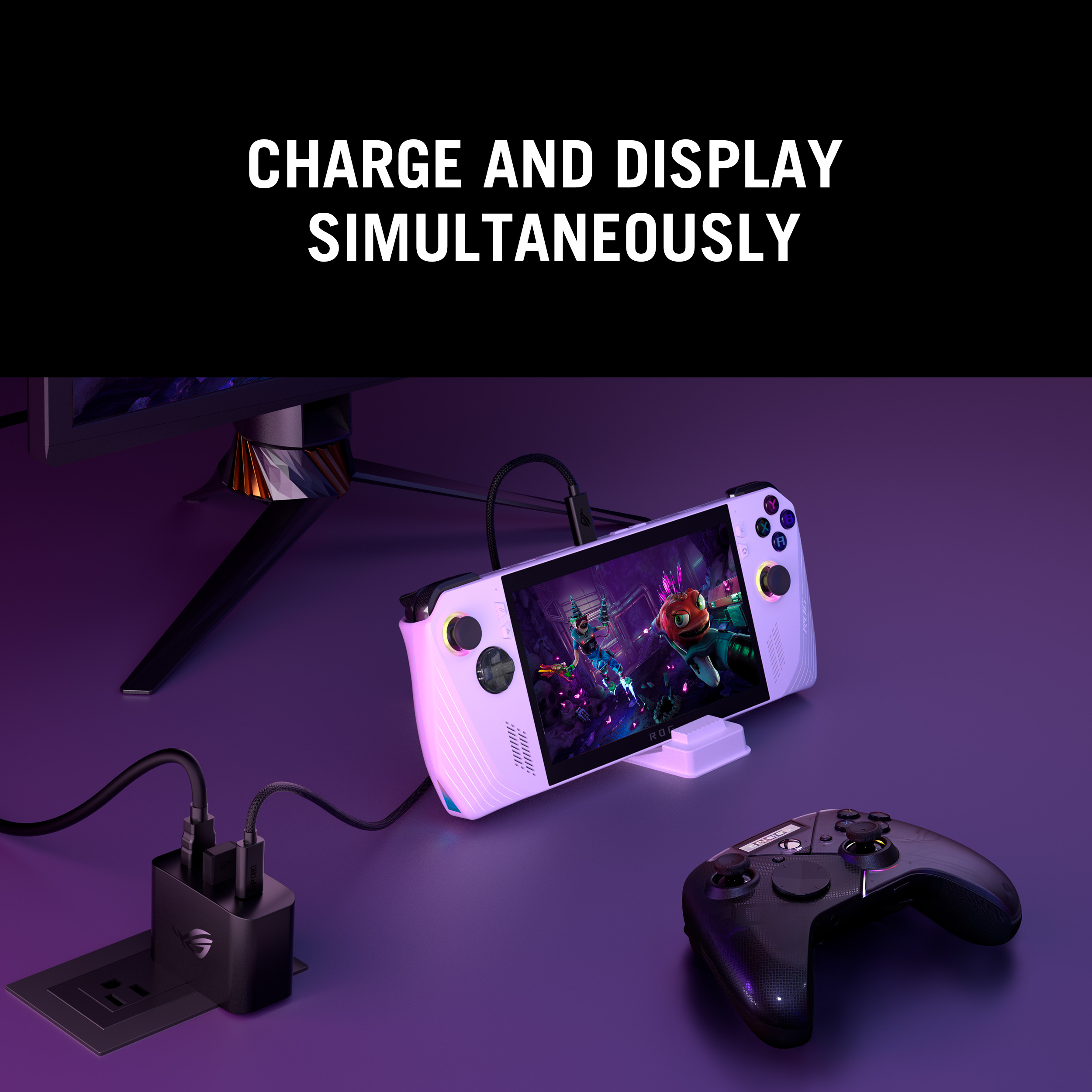 ASUS ROG Gaming Charger Dock (AC65-03) ALL-IN-ONE CHARGER For ROG Ally ...