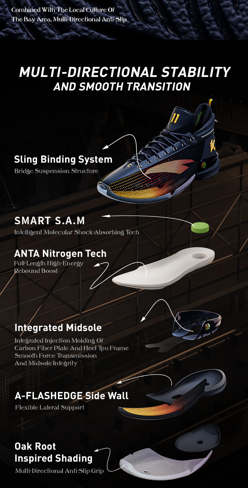 ANTA KT9 Klay Thompson รองเท้าบาสเกตบอลผู้ชาย Nitroedge รองเท้าบาสเก็ต ...