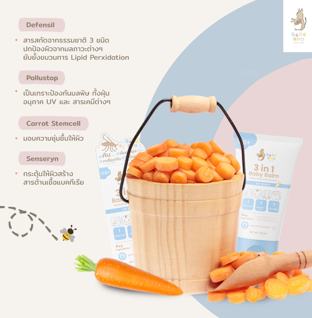 Bébé Roo 3 in 1 Baby Balm | บาล์มฟื้นฟูสภาพผิว | Shopee Thailand