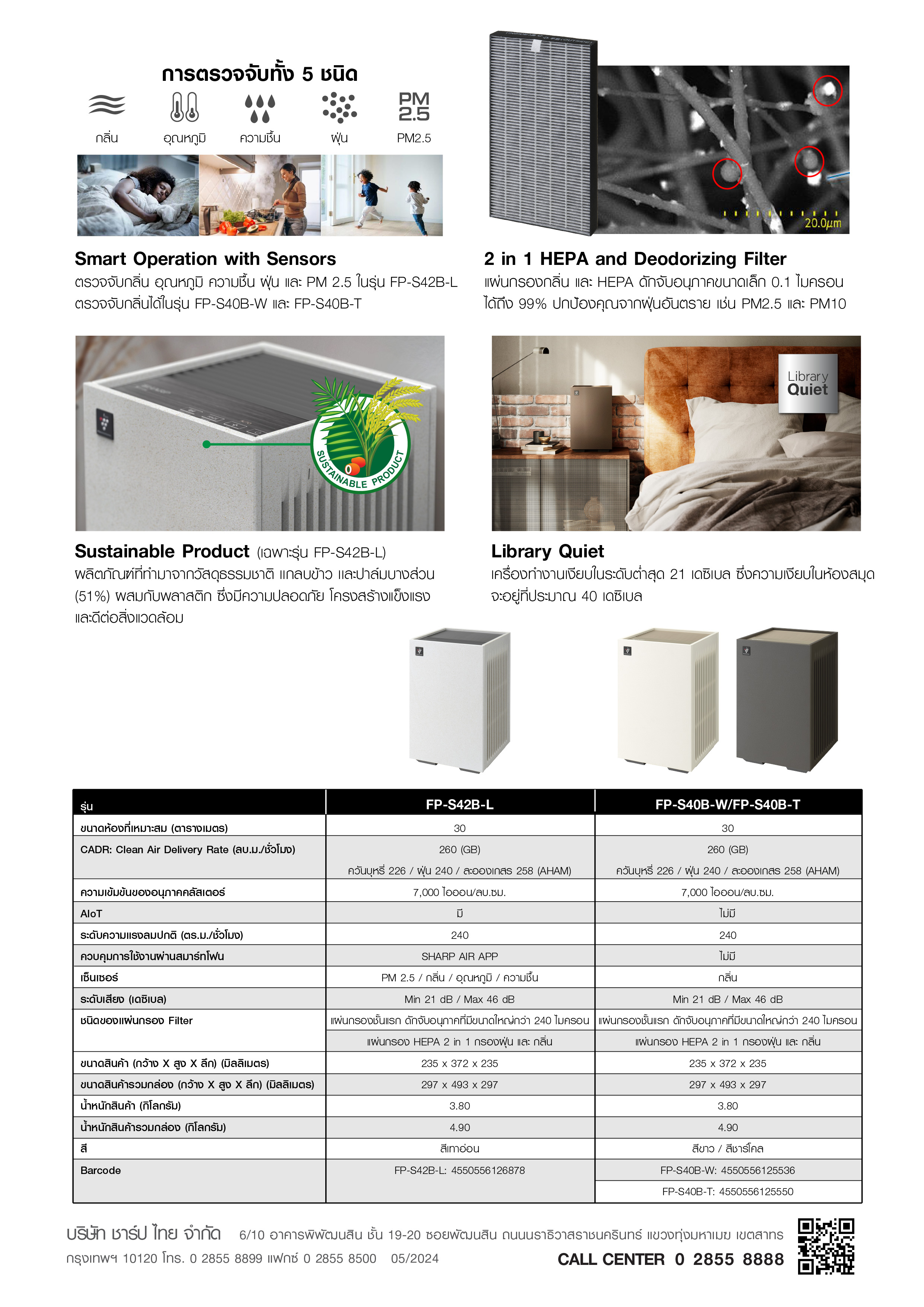 [สินค้าใหม่] SHARP Air Purifier เครื่องฟอกอากาศ พลาสม่าคลัสเตอร์ รุ่น ...