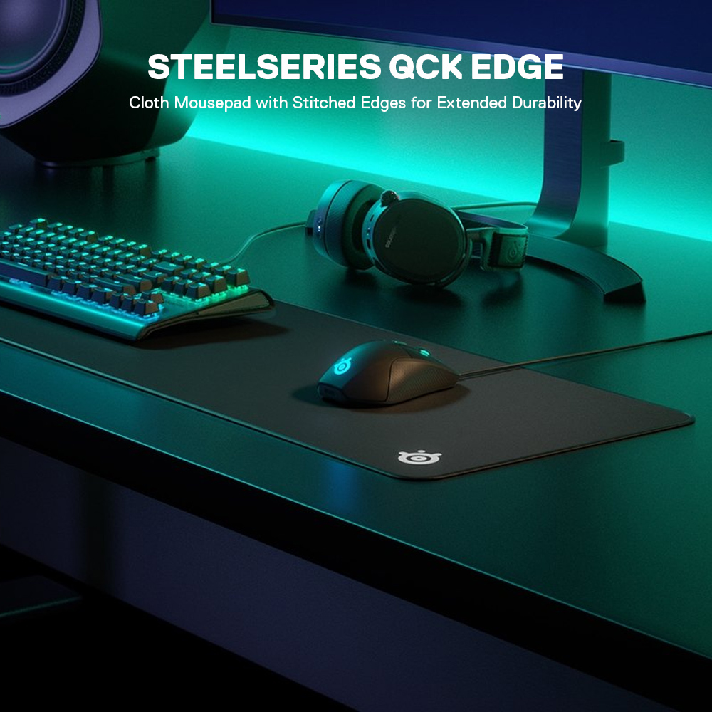 SteelSeries QcK Edge Gaming Mousepad แผ่นรองเม้าส์ แบบ Control รุ่นเย็บ ...