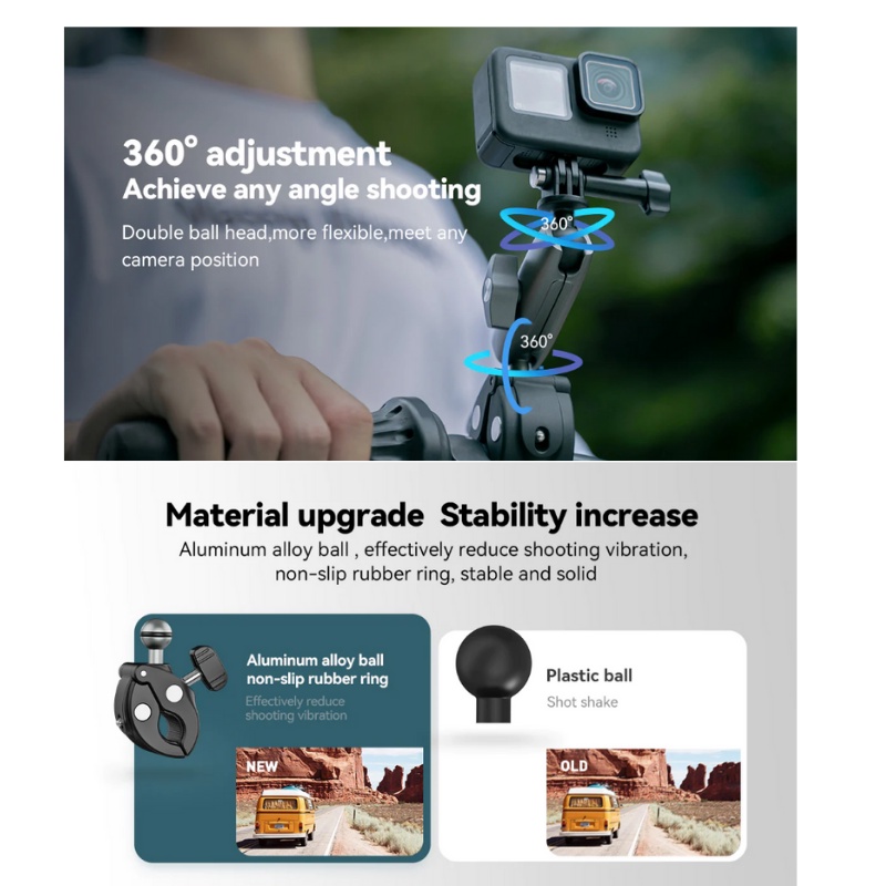 Telesin Aluminum Alloy Universal Handlebar Mount สำหรับ GOPROทุกรุ่น ...