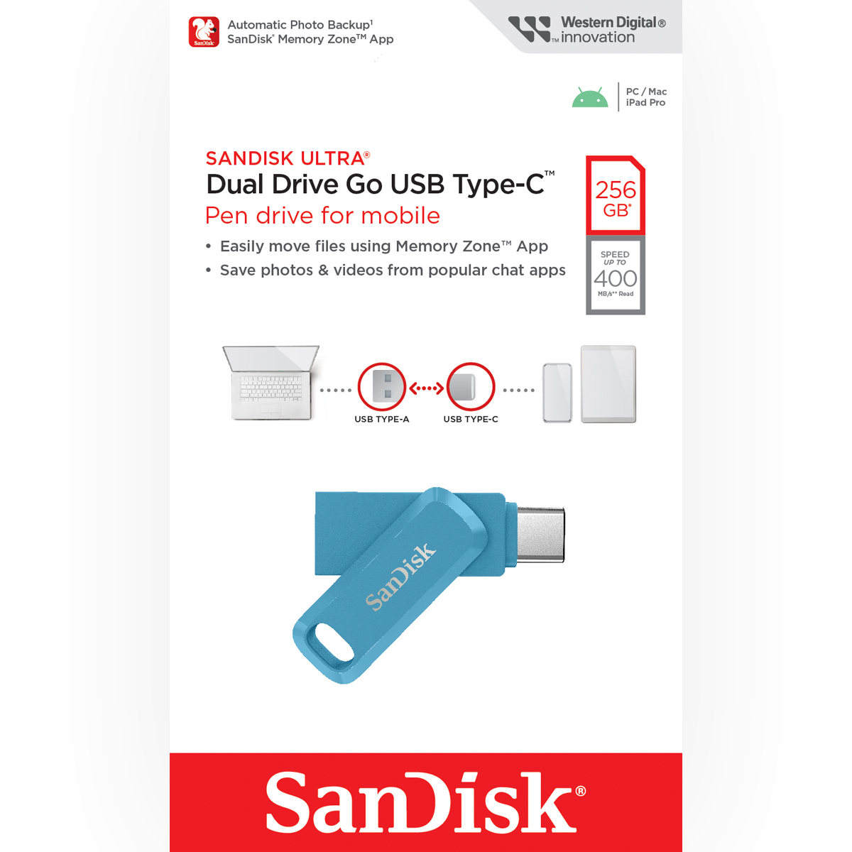 SanDisk Ultra Dual Drive Go USB 3.2 Gen1 Flash Drive Type-C (SDDDC3 ...